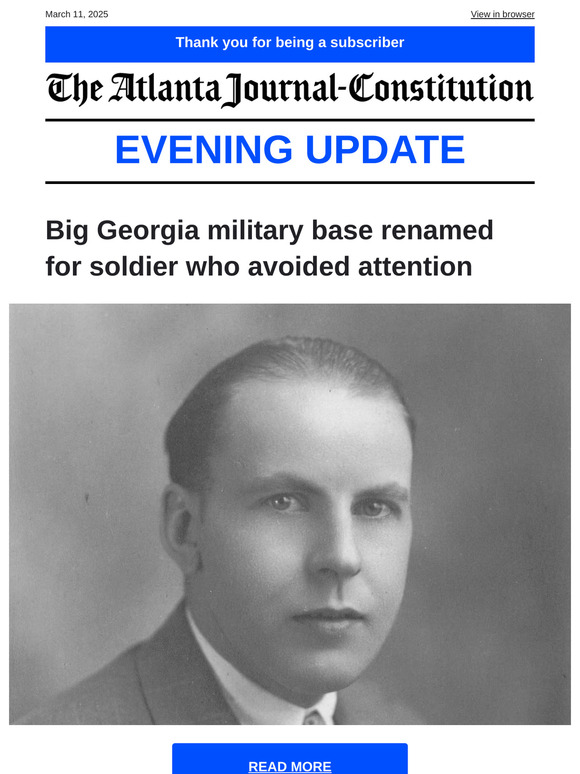 Atlanta Journal-Constitution: Evening Update: Big Georgia military base ...