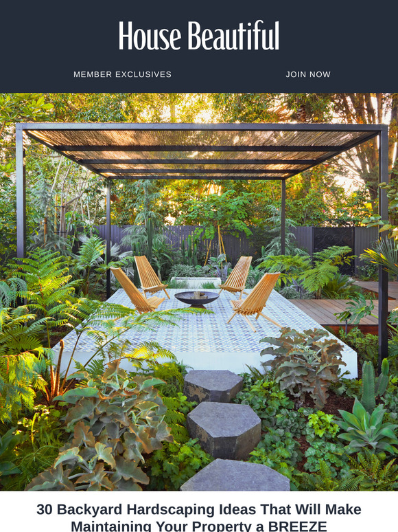 House Beautiful: 30 Backyard Hardscaping Ideas That Will Make Maintaining Your Property a BREEZE ...