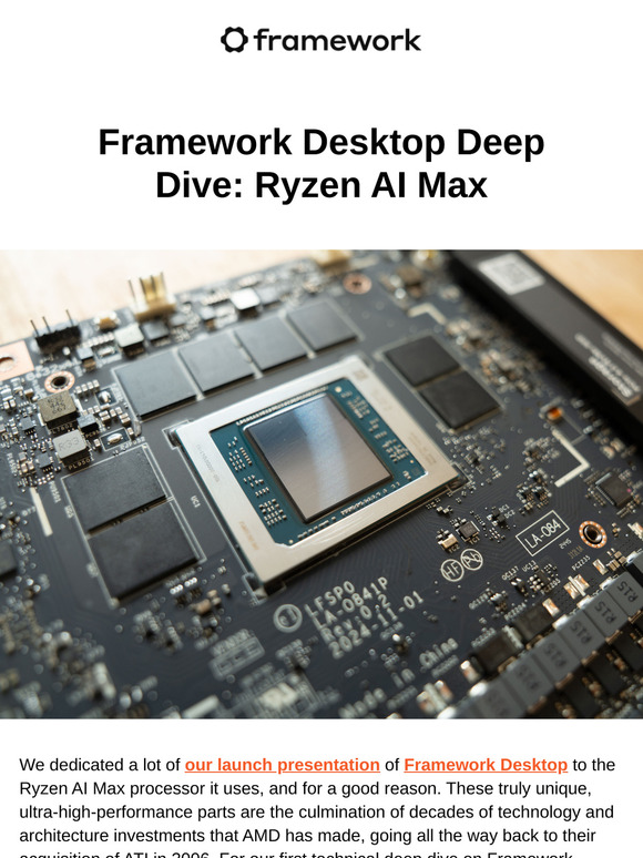 Frame: Framework Desktop Deep Dive: Ryzen AI Max | Milled