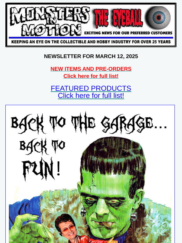 Monsters in Motion: EYEBALL NEWS: Back to the Garage Creatures, Aliens ...