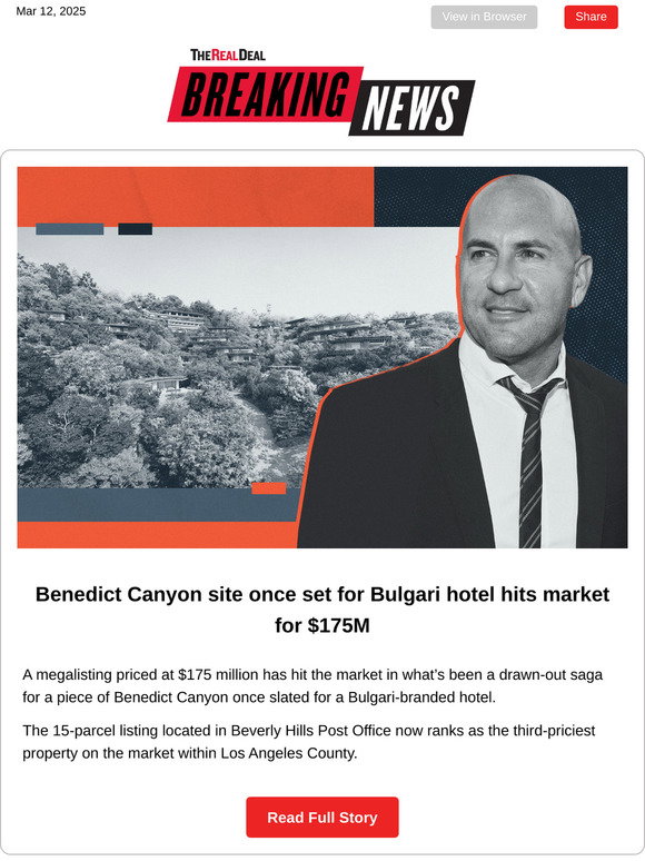 The Real Deal: BREAKING: Benedict Canyon site once set for Bulgari ...
