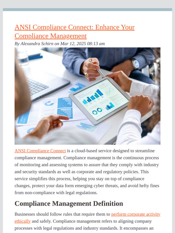 ANSI: New from the ANSI Blog: ANSI Compliance Connect: Enhance Your ...