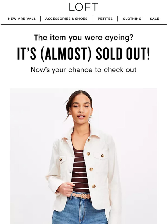 Loft: Heads up: Twill Tailored Utility Jacket is almost sold out! | Milled