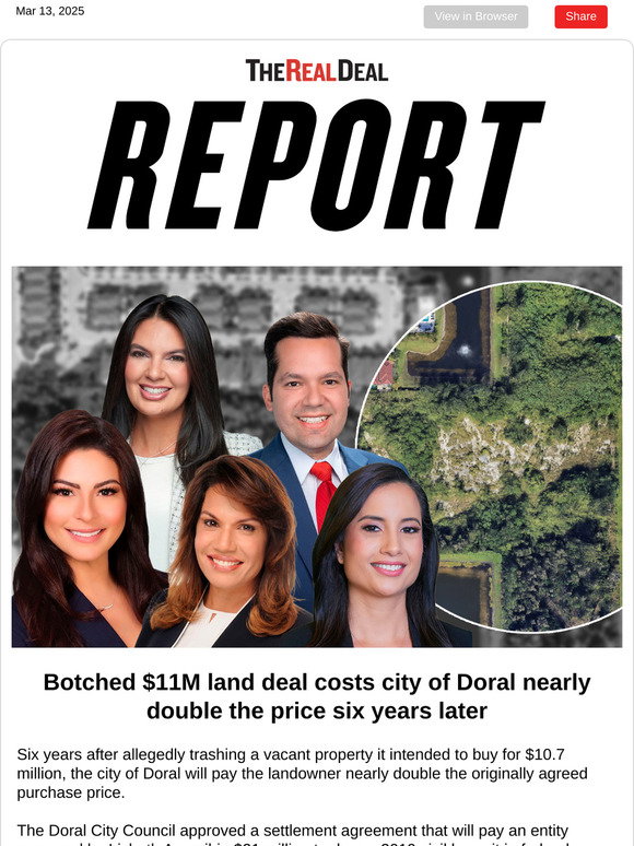 The Real Deal: Special report: Botched land deal costs city of Doral ...