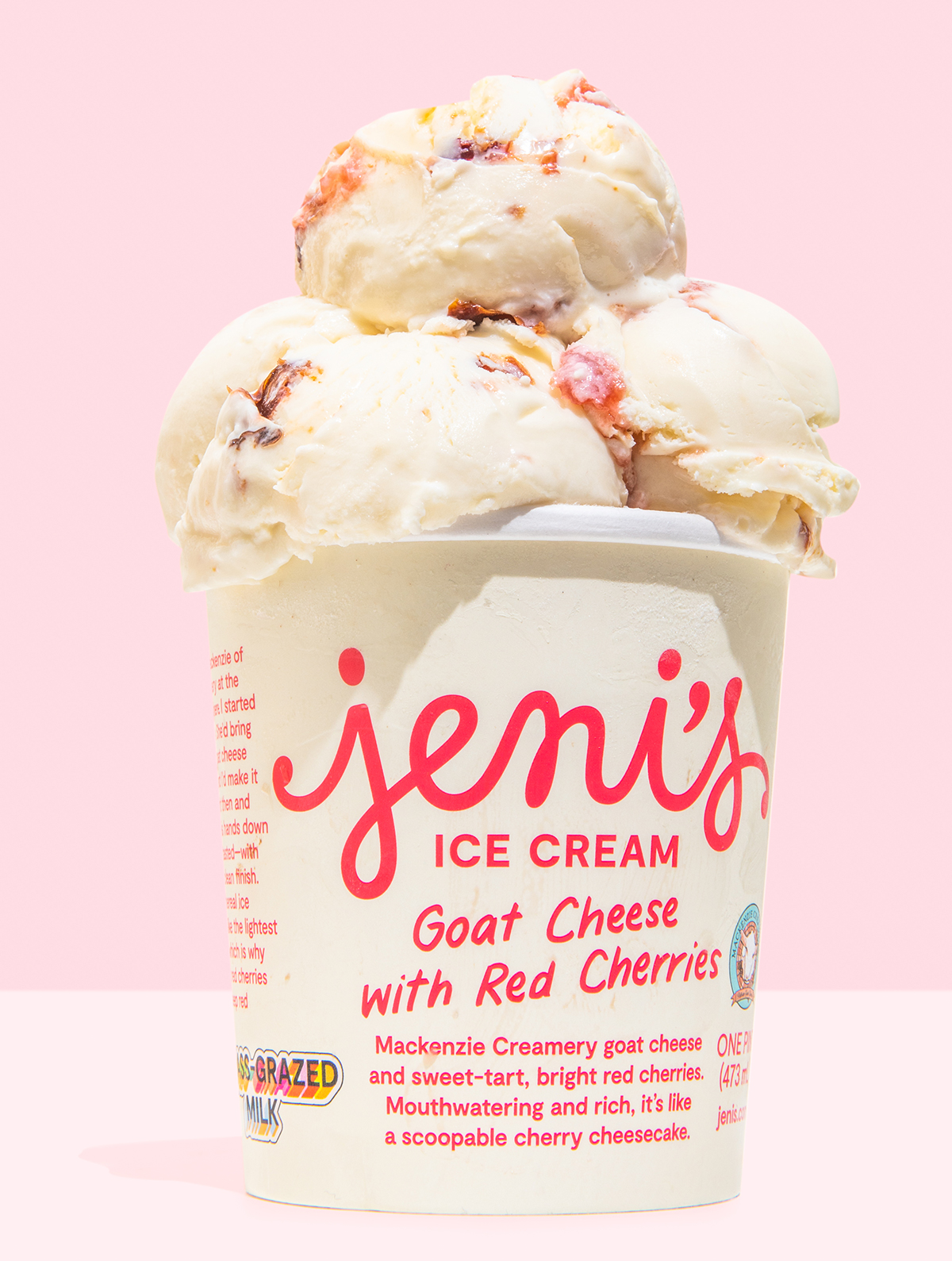 Jeni's Ice Cream: GOAT CHEESE WITH RED CHERRIES | Milled