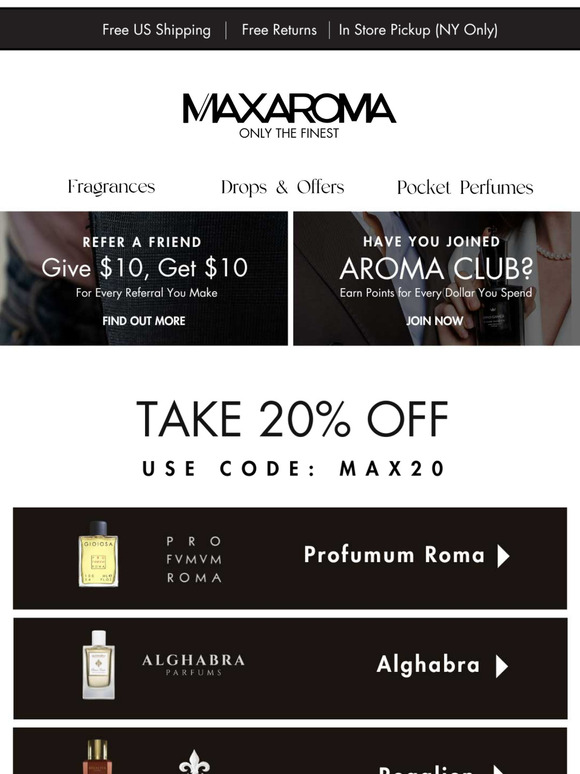 MaxAroma: 20%, 25%, or 35% off—shop luxury scents now | Milled
