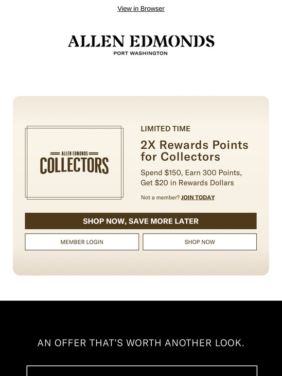 Allen Edmonds Email Newsletters: Shop Sales, Discounts, and Coupon Codes