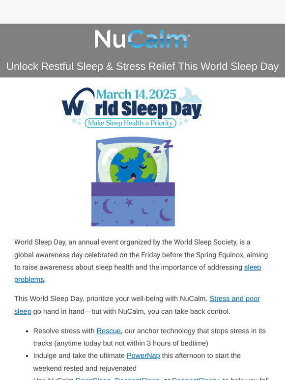 NuCalm: World Sleep Day 2025: Sleep Matters & How NuCalm Can Help | Milled