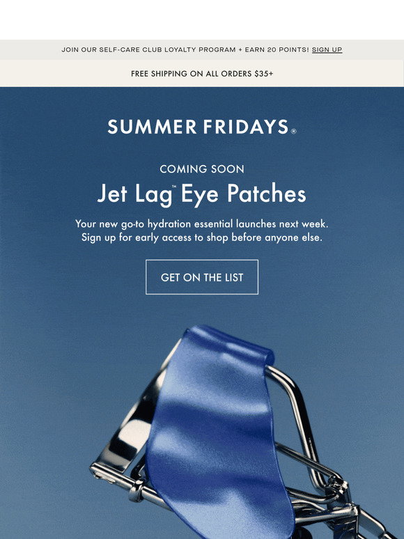 Summer Fridays: Be First To Shop Jet Lag Eye Patches | Milled
