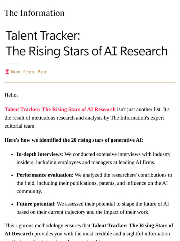 The Information: The Information's Talent Tracker: Expert analysis you ...