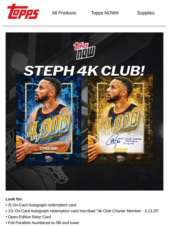 Topps: New Drop: Chase Steph Curry Topps NOW® Autos! | Milled