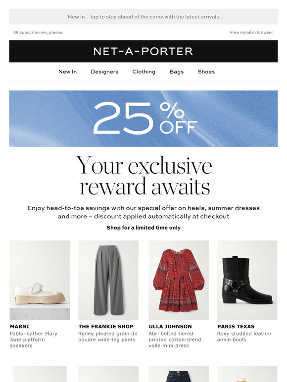 Net-A-Porter Email Newsletters: Shop Sales, Discounts, and Coupon Codes