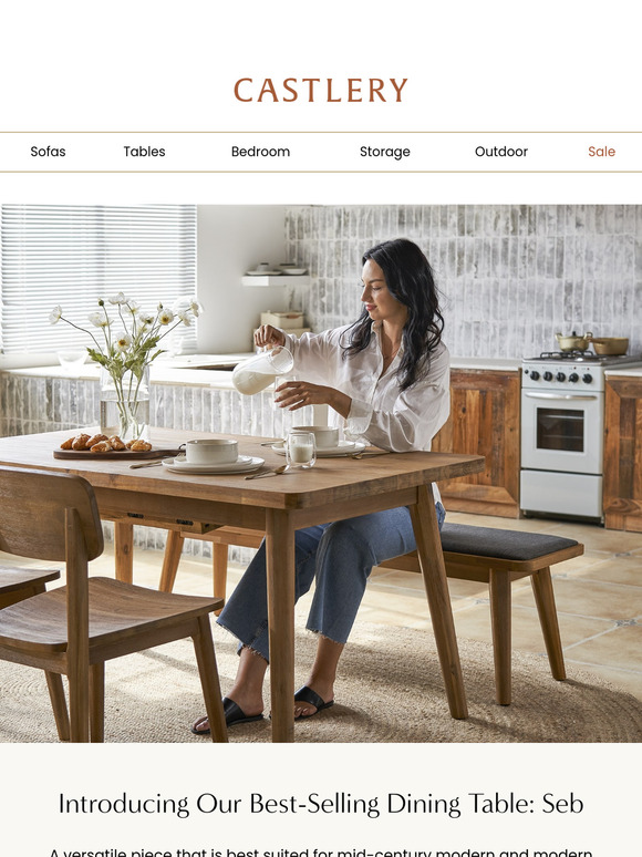 Castlery: An elevated dining space with our Seb Table. | Milled