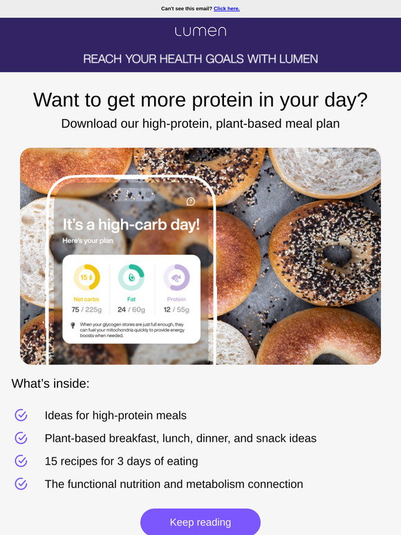 Lumen: Free download! Get our high-protein, plant-based meal plan | Milled