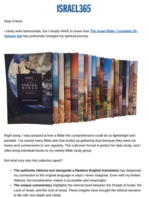 The Israel Bible: Looking for the Perfect Bible? This One Changed ...
