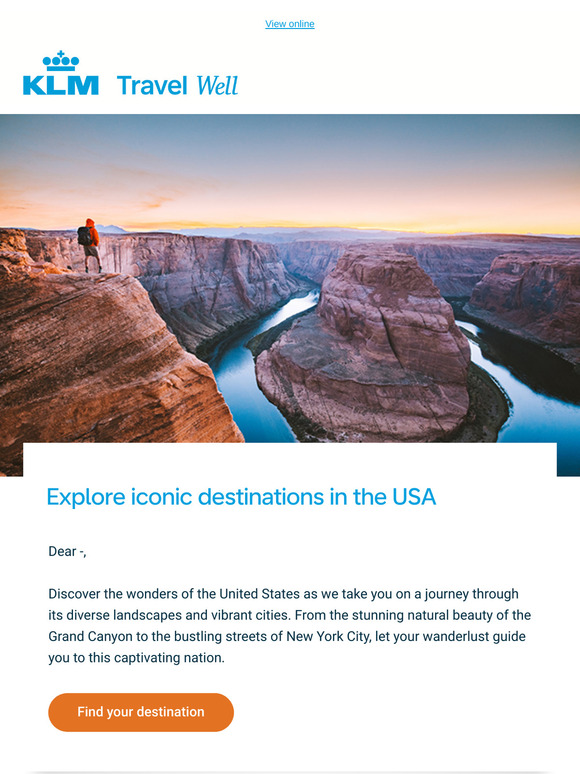 KLM: Calling all adventurers: USA is waiting ️ | Milled
