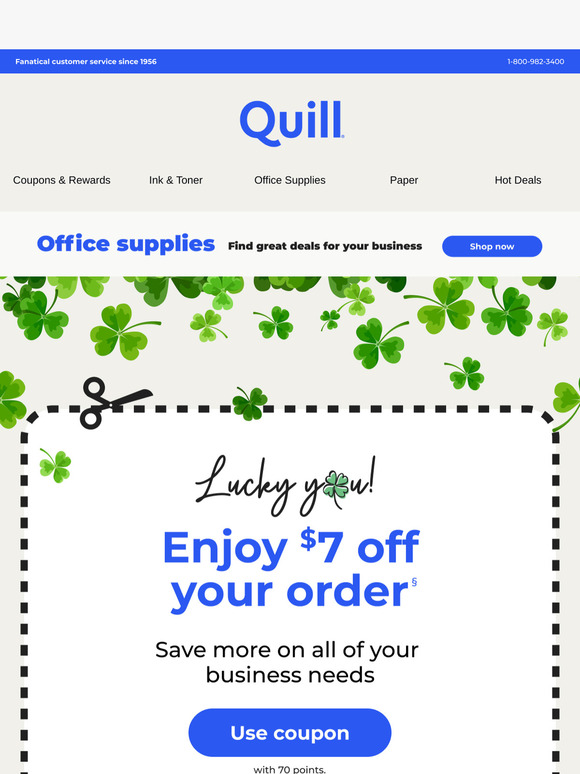 Quill: 🍀 Lucky You! Here's $7 OFF $70 | Milled