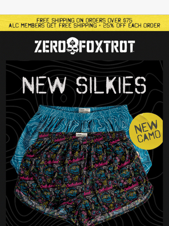 Zero Foxtrot: 🩳 NEW CAMOS. NEW COLORS. SAME SILKIES. | Milled
