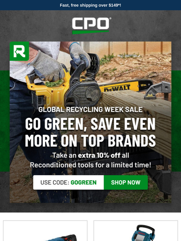 Tyler Tool: Recycling Pays Off! ♻️ Extra 10% Off Reconditioned Tools ...