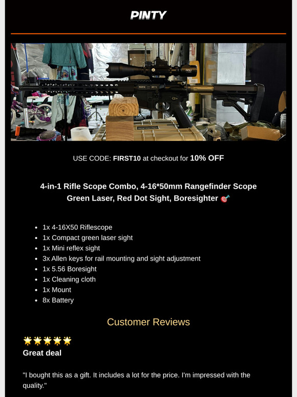 Pinty: 🎯 Spring Hunting Prep! 10% Off Tactical Optics & FREE 20 mm Rail ...