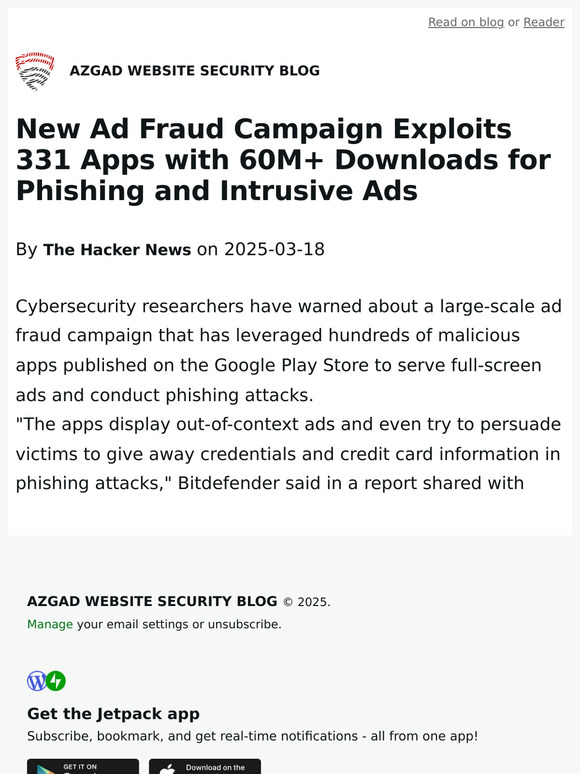 AZGAD Security: New Ad Fraud Campaign Exploits 331 Apps with 60M ...