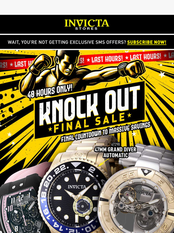 Invicta: FINAL COUNTDOWN 🚨⏰ Knockout FINAL SALE 💥🥊 ENDS SOON ️ | Milled