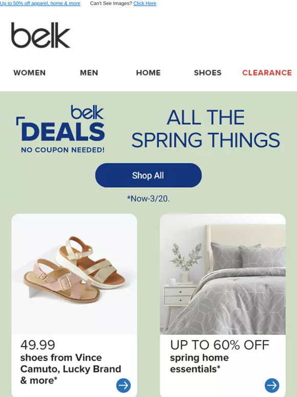 Belk: You just scored up to 60% off shoes & accessories 🤩 | Milled