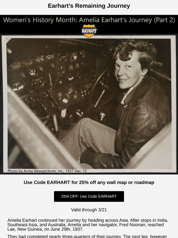 Maps: Women's History Month: Amelia Earhart - The Final Leg (Part 2 ...