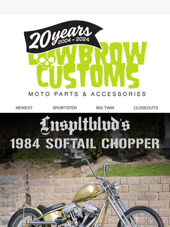 Lowbrow Customs: LNSPLTBLVD 1984 Big Twin Evo Rigid Chopper 🦅 | Milled