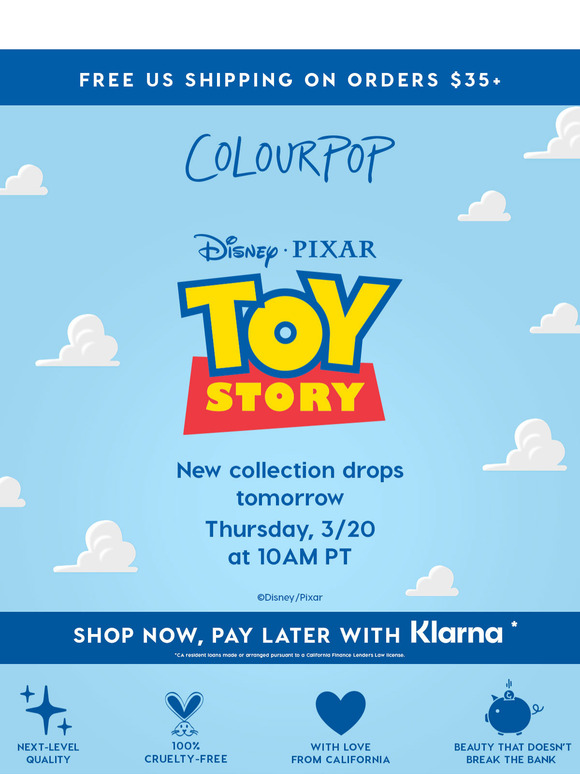 ColourPop: DROPS TMR: Disney Toy Story 🚀 🦖🐑 | Milled