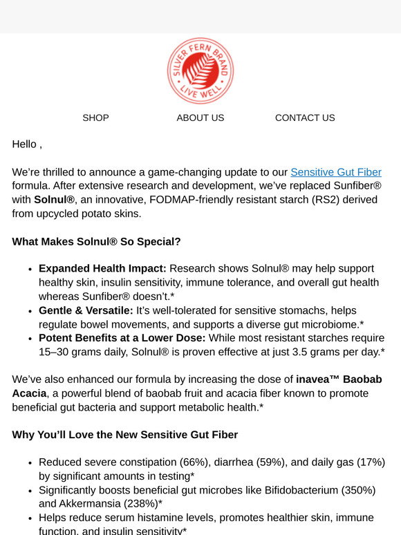 Silver Fern Brand: Introducing Our New & Improved Sensitive Gut Fiber ...