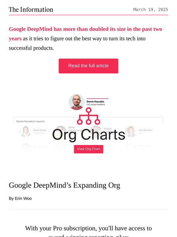 The Information: Org Charts: How Google DeepMind is Expanding | Milled