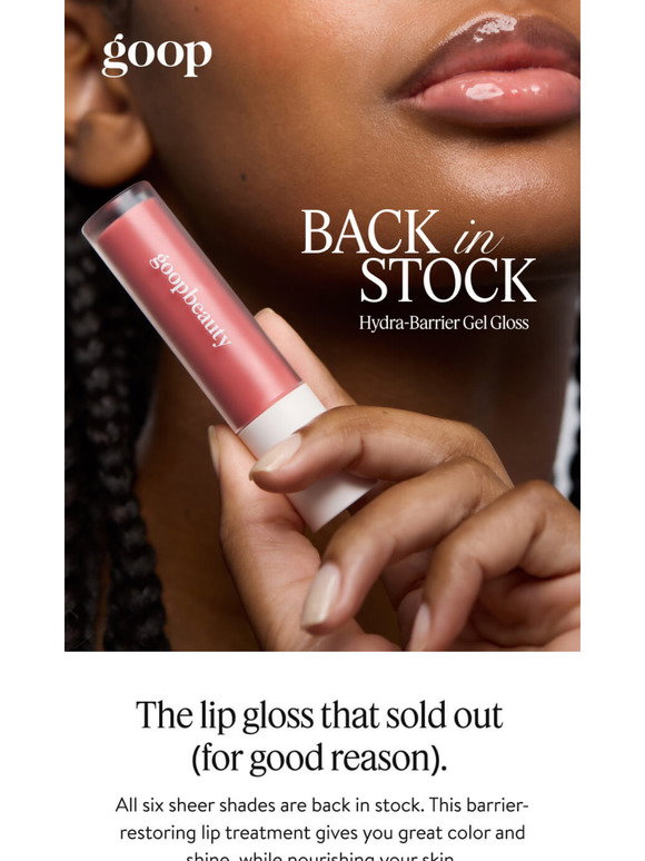 Goop: back in stock: Hydra-Barrier Gel Gloss | Milled