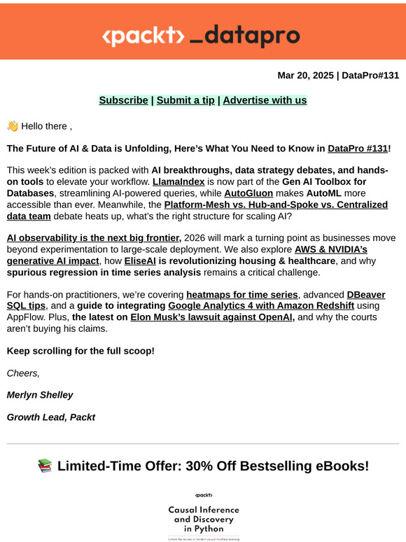 Packt: Data + AI Observability in 2026, LlamaIndex is on Gen AI Toolbox for Databases, Platform ...