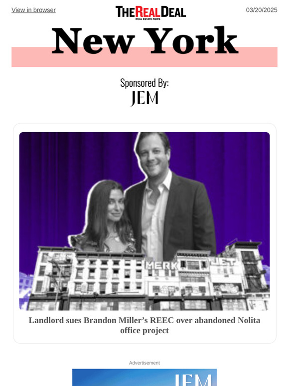 The Real Deal: Landlord sues Brandon Miller’s REEC; Elliman celebrates ...