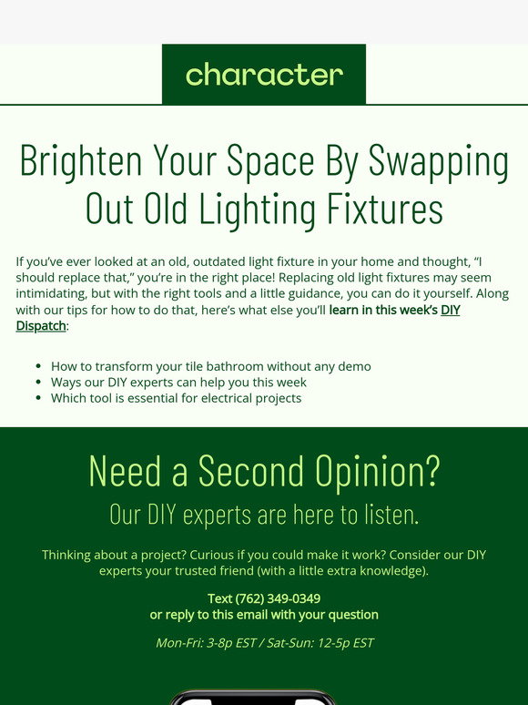 Character: ⚒️ DIY Dispatch: Brighten Your Space With New Lighting | Milled