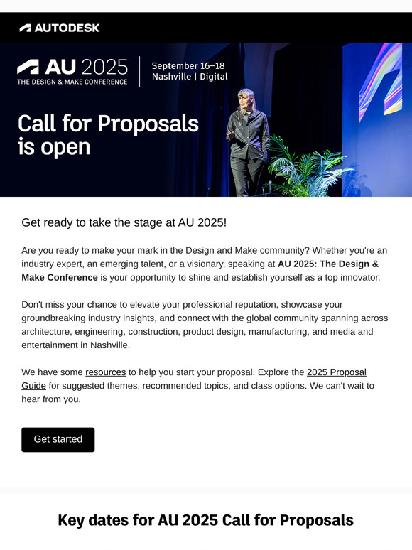 Autodesk: AU 2025 Call for Proposals is open! | Milled