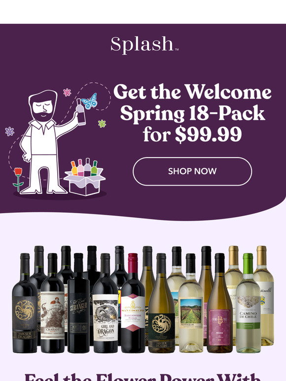 Splash Wines: 🌷Curated for Spring: 18 Bottles for $99.99 🌼 | Milled