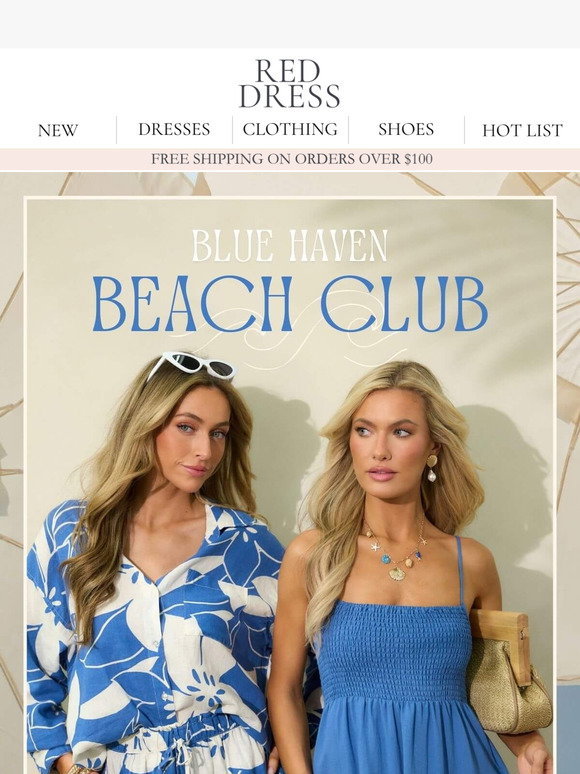 Red Dress Boutique: Step Into the Blue Haven Beach Club 🌴 | Milled