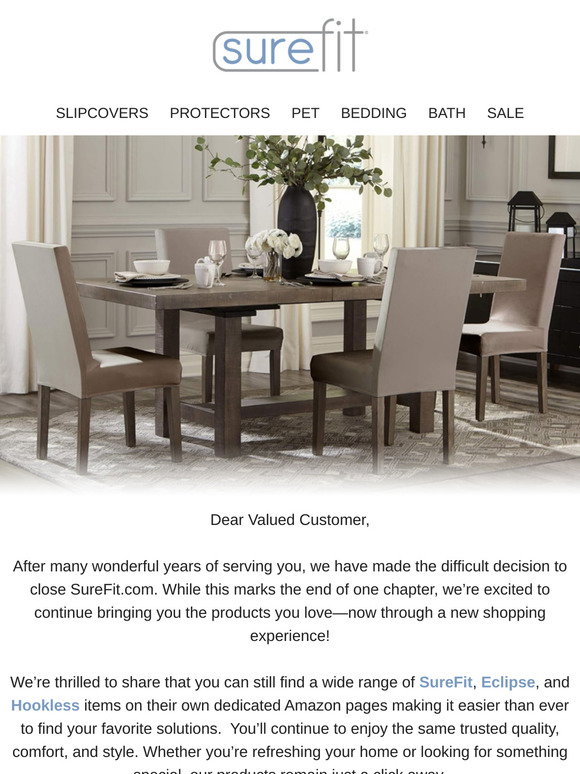 SureFit: A New Chapter: SureFit is Moving to Amazon | Milled
