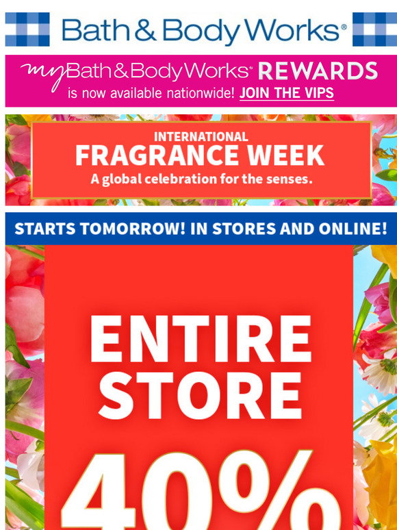 Bath & Body Works: tomorrow's the day to get in on the action. 🙌 | Milled
