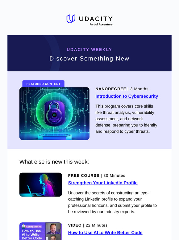 Udacity: 🔐 Cybersecurity 101 and Boost Your LinkedIn Profile 📈 | Milled