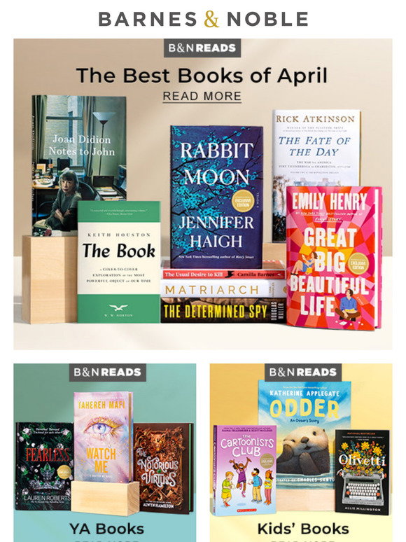 Barnes & Noble: The Best Books of April | Milled