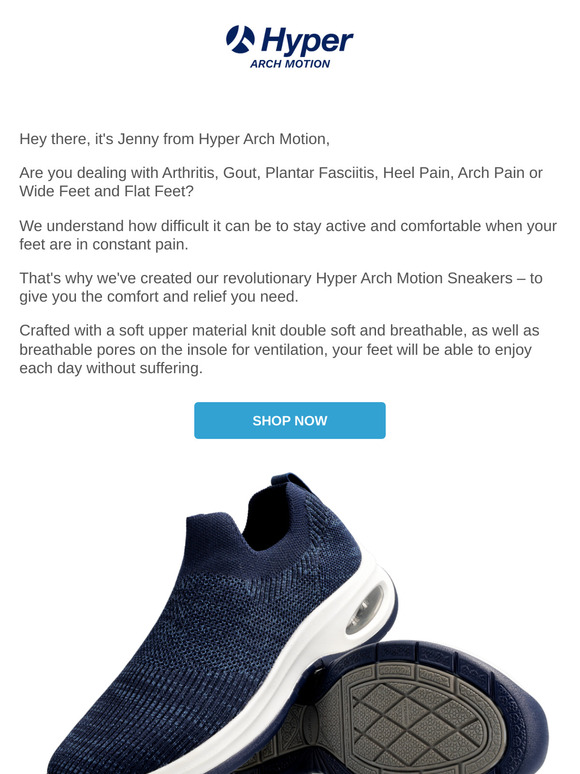 Hyper Arch Motion: 😃 Say Hello to Energized Feet - All Day Long! | Milled