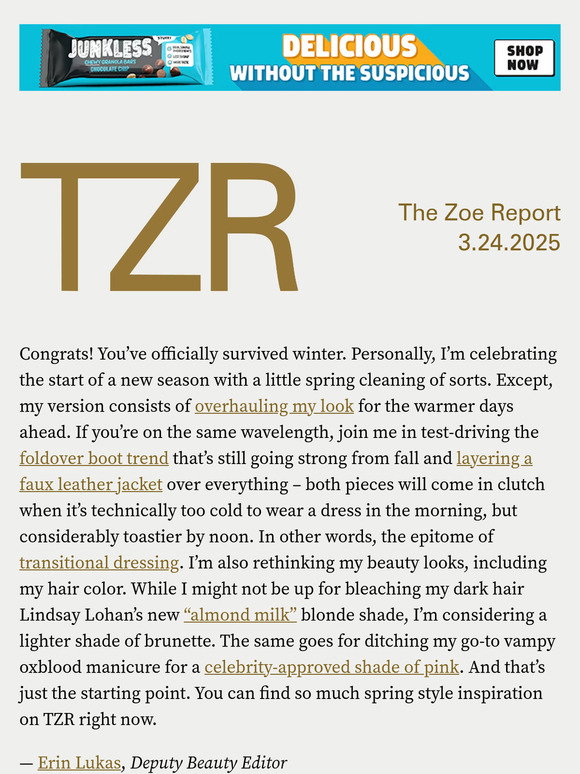 The Zoe Report: Lindsay Lohan's 'Almond Milk' Blonde Is Spring's It ...