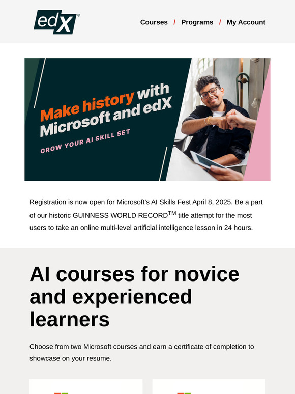 edX: Break a record and build your AI skills with Microsoft’s free ...