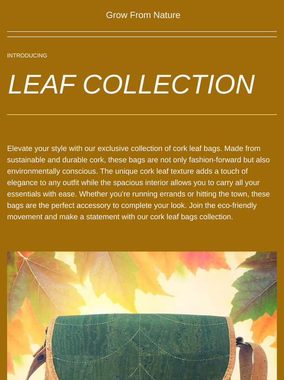 Grow From Nature: Cork Leaf Bags by Grow From Nature | Milled