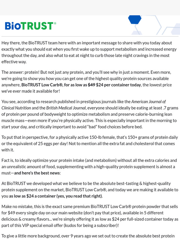 BioTrust: The Best Protein (If You’re Over 40) | Milled