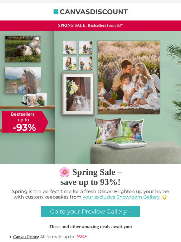 Canvasdiscount: 🌞 Huge Spring Sale – save up to 92%! | Milled