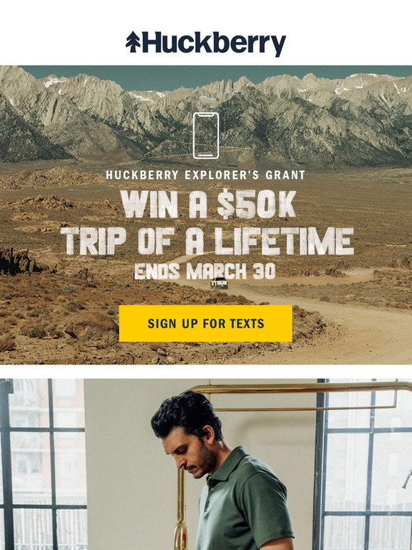 Huckberry Email Newsletters: Shop Sales, Discounts, and Coupon Codes